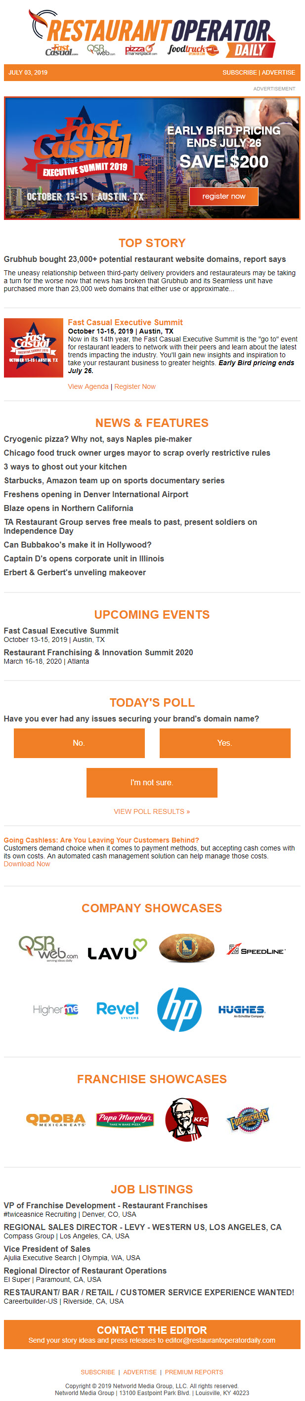 Subscribe to our Newsletters | Fast Casual