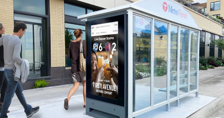 Intersection, Minnesota's Metro Transit intro digital bus shelters ...