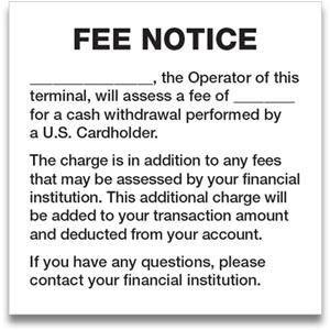 ATM fee disclosure stickers | ATM Marketplace