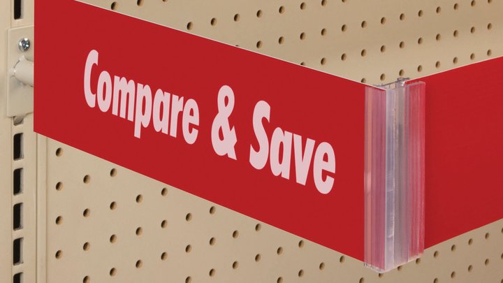 Create economical sign headers for store fixtures with new sign holder ...
