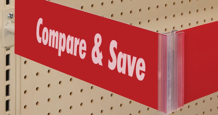 Create economical sign headers for store fixtures with new sign holder ...