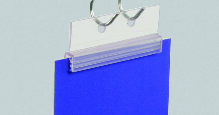 Displays signs from ceilings, fixtures, corrugate or pegboard with ...