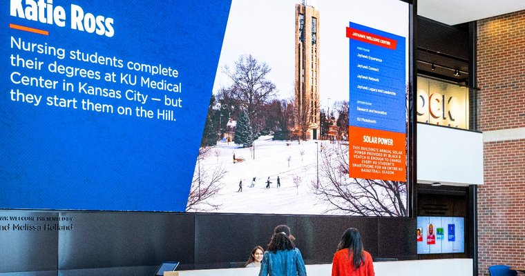 University of Kansas features digital signage in Jayhawk Welcome Center ...