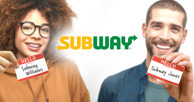 Consumers flock to change names to 'Subway' in Name Change Challenge ...