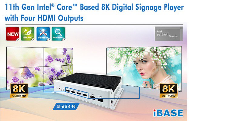 11th Gen Intel® Core™ Based 8K Digital Signage Player with Four HDMI ...