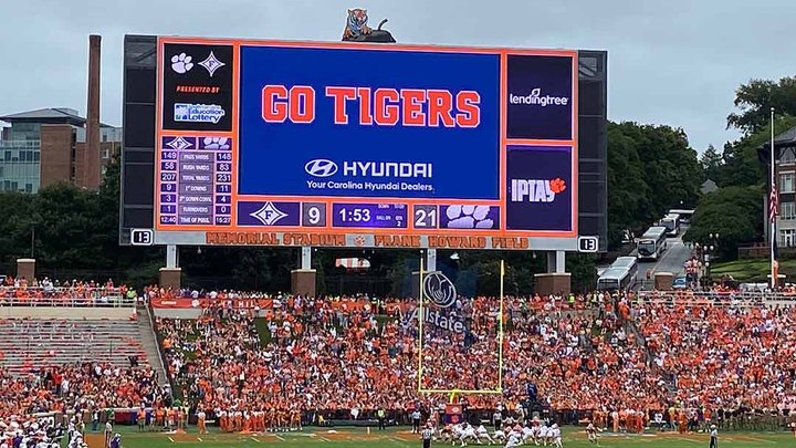 Clemson unveils a top-10 football display for season's first game ...