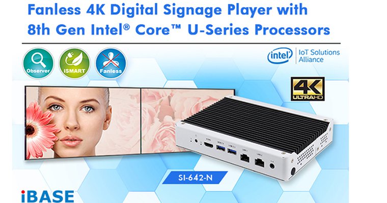 Fanless 4K Digital Signage Player with 8th Gen Intel® Core™ U-Series ...