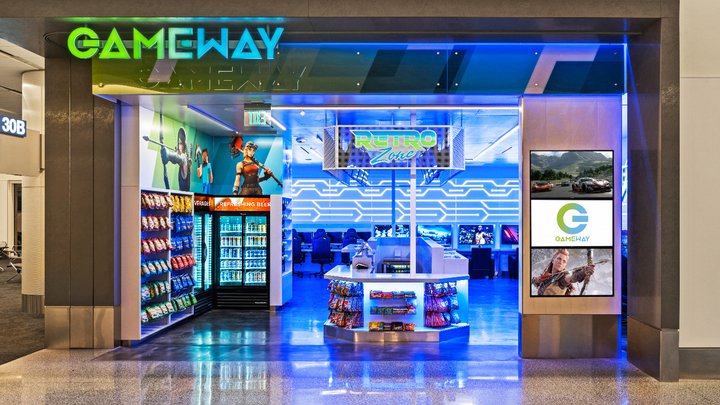 Gameway lounges entice gamers with airport digital signage | Digital ...