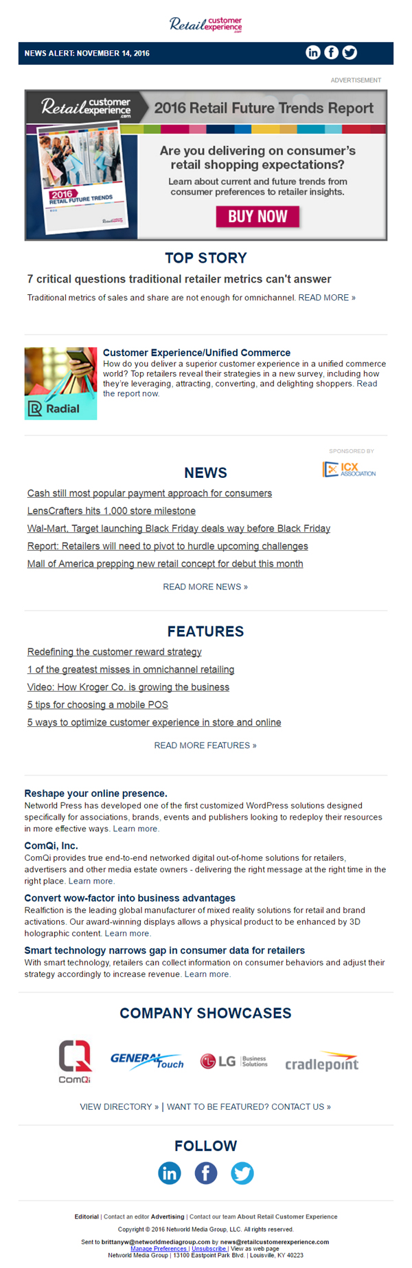 Subscribe to our Newsletters | Retail Customer Experience
